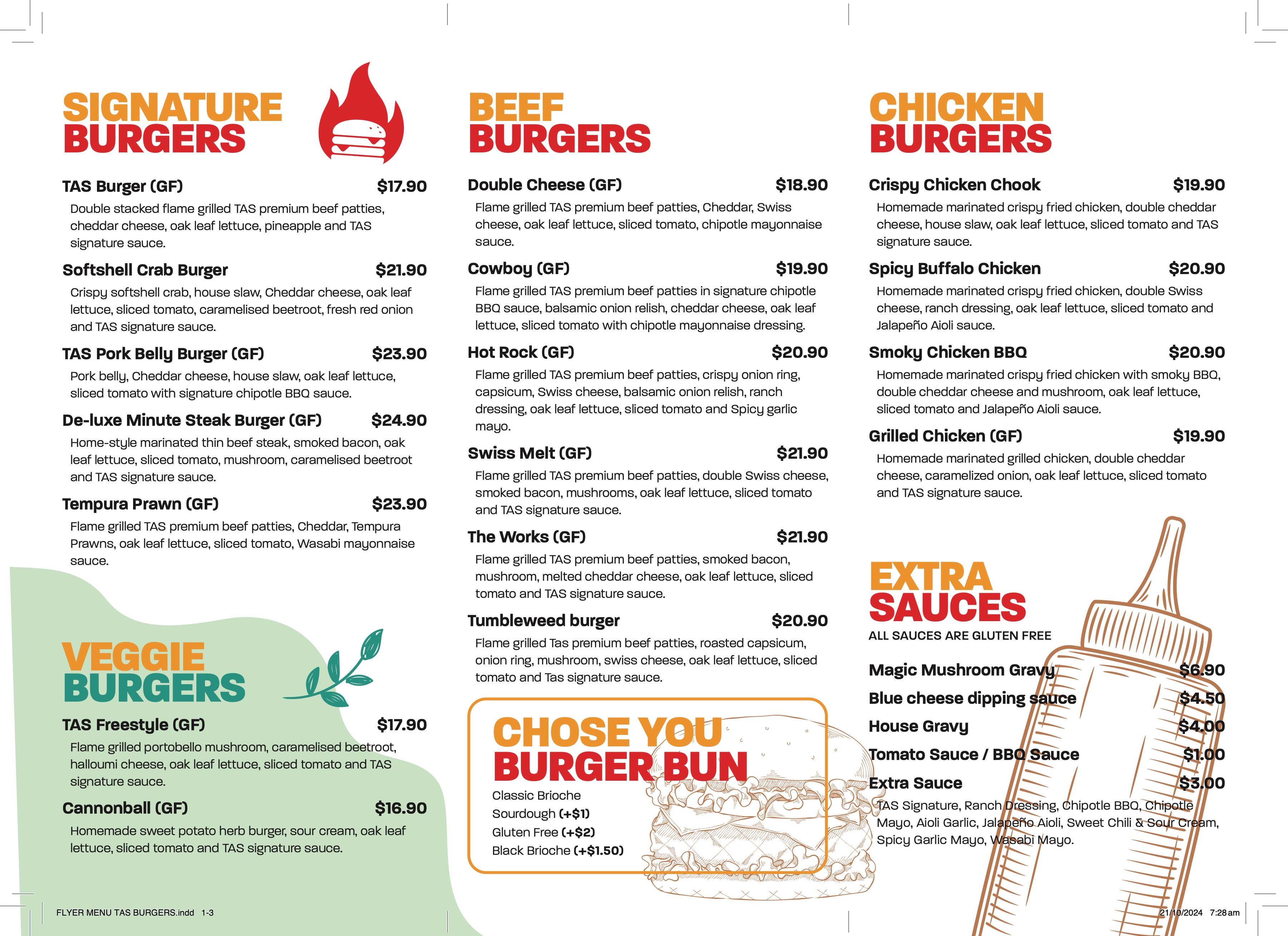 Menu – Tas Burgers